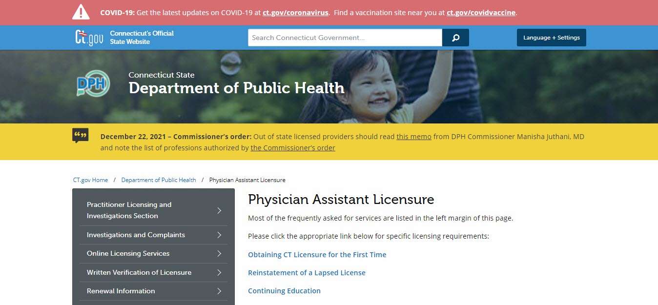 Connecticut Board of Physician Assistants: Comprehensive Licensing ...