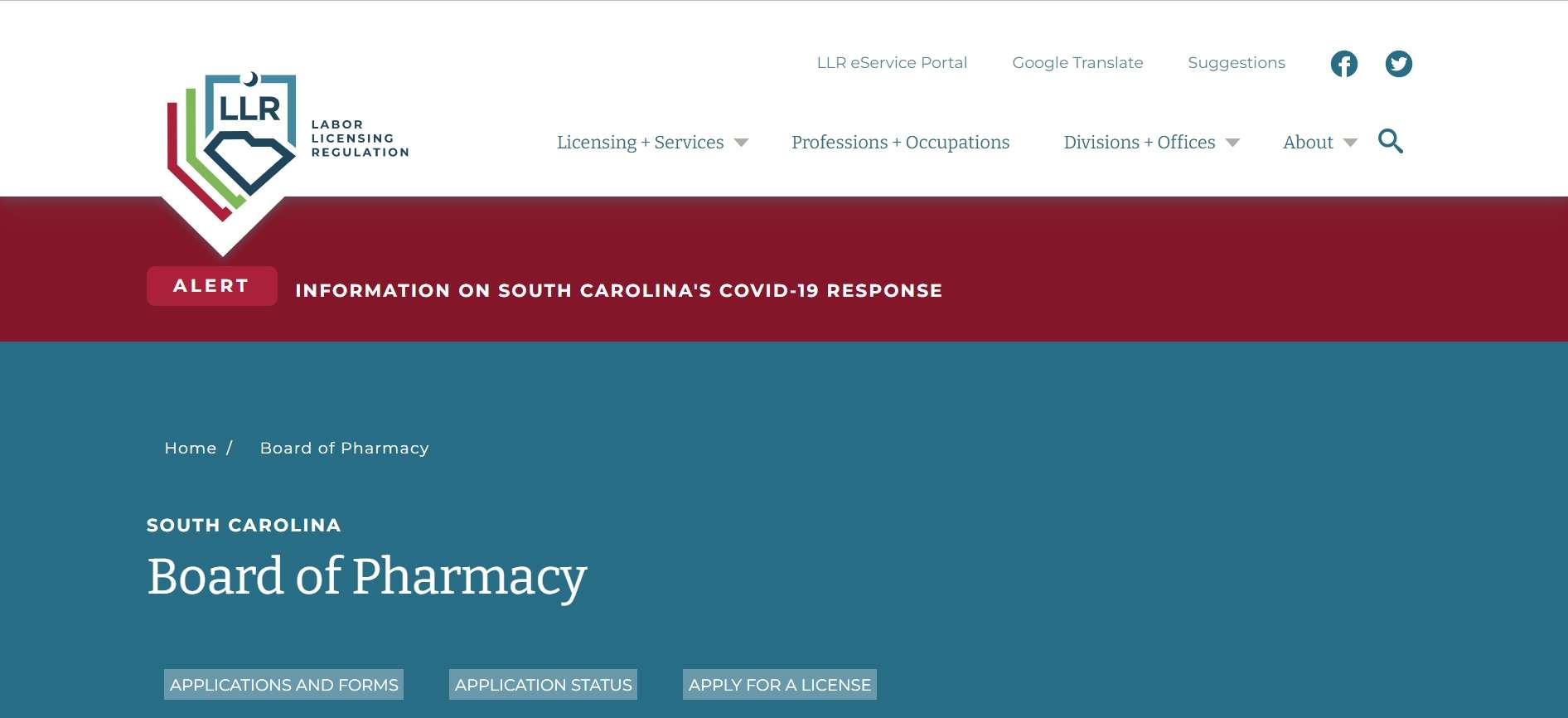 South Carolina Board of Pharmacy: Simplified Licensing Procedures